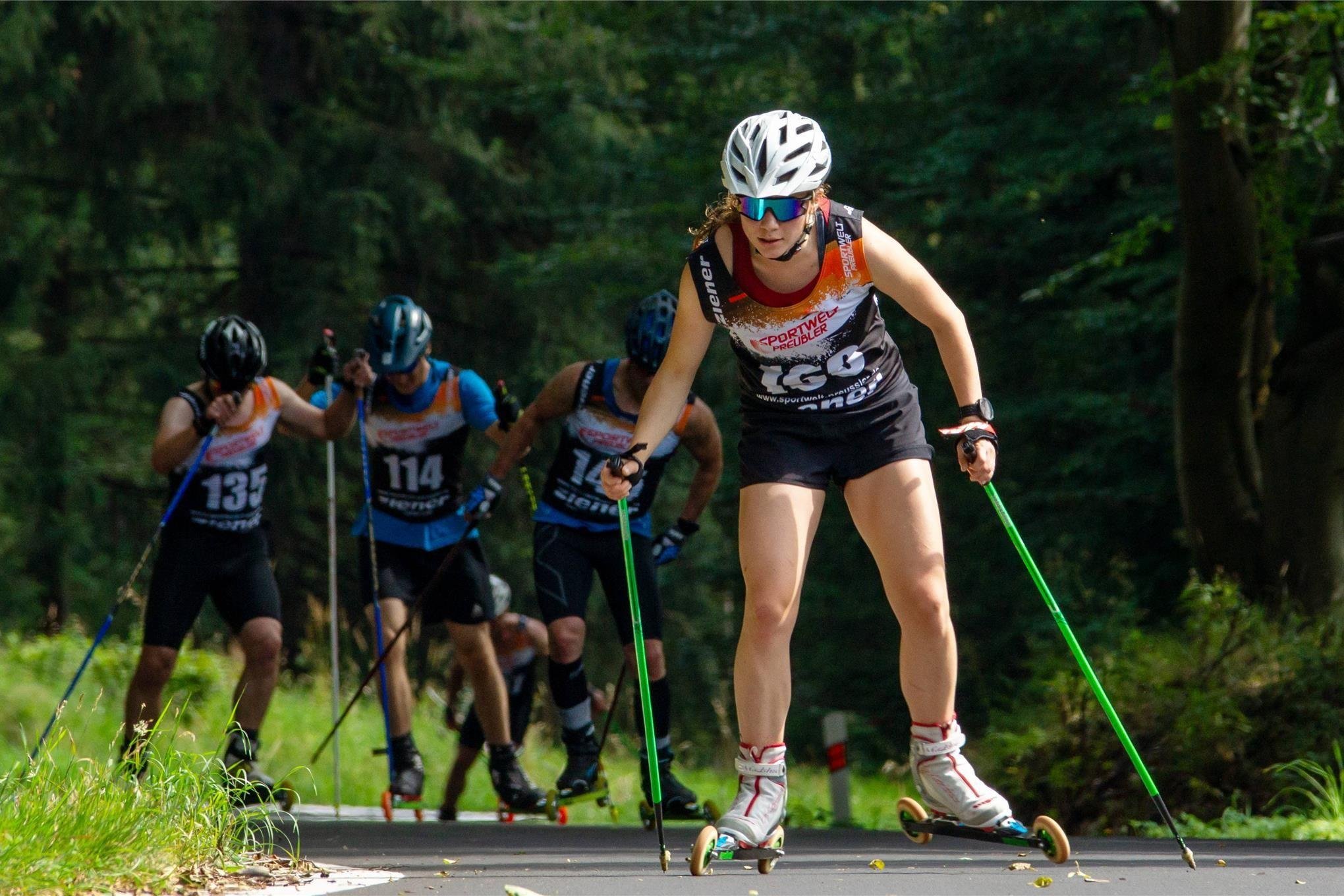 Rollski-DM im Erzgebirge: Neue Strecke findet großen Anklang