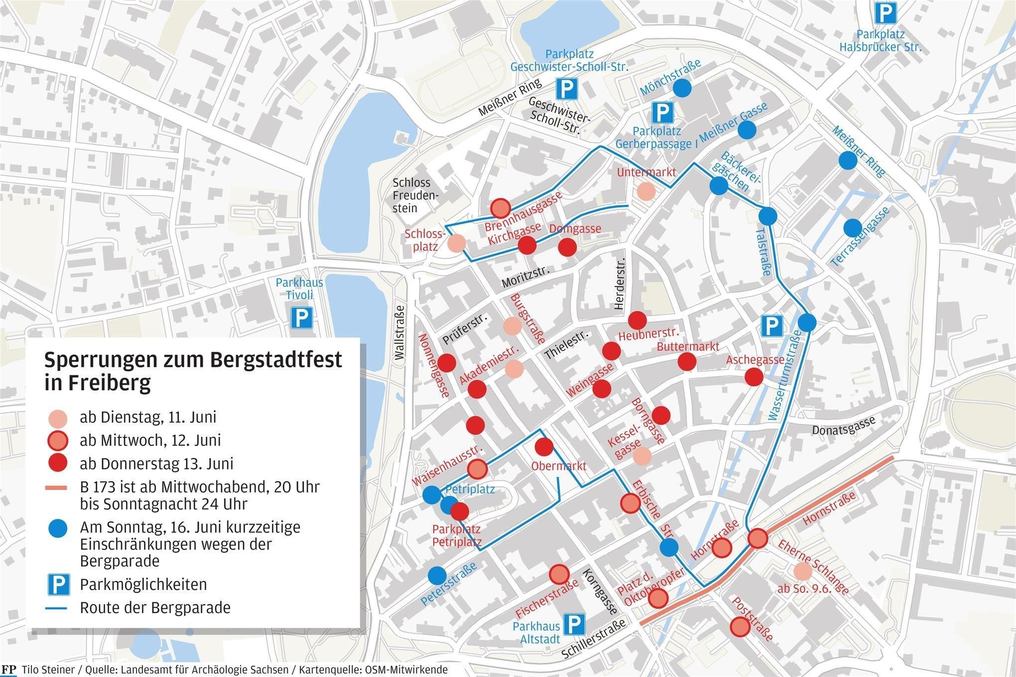 Bergstadtfest in Freiberg – wohin mit dem Auto?